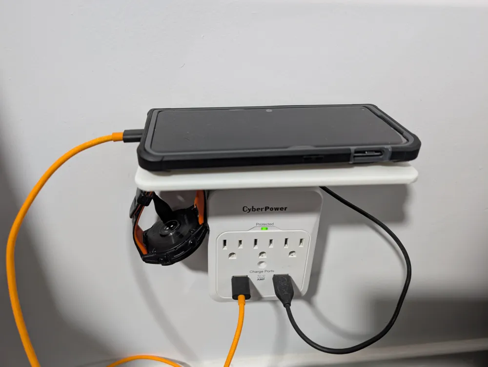 Power Outlet Cover with Phone and Watch holder - Free 3D Print Model ...