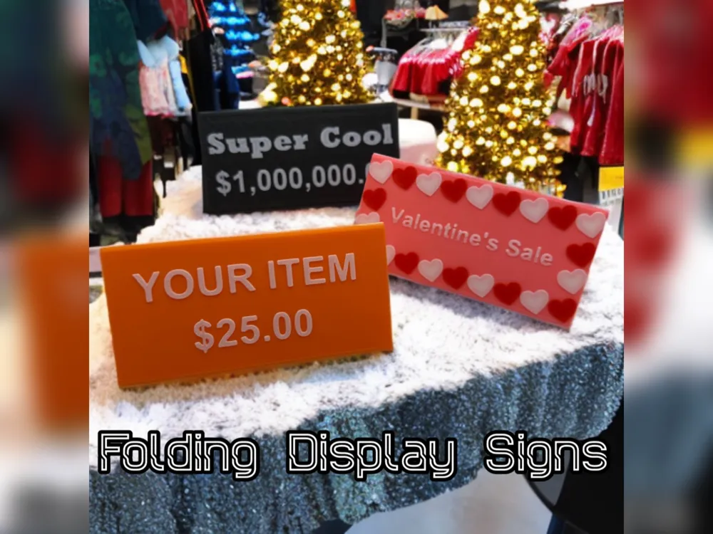 Folding Display Sign - Customizable by Deltree3D - MakerWorld