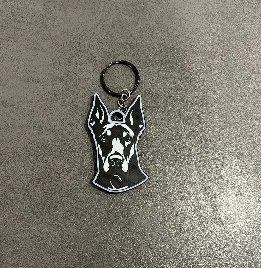 Doberman keychain - Free 3D Print Model - MakerWorld
