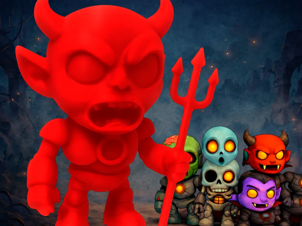 Demon Robot (demo-bot) - Free 3D Print Model - MakerWorld