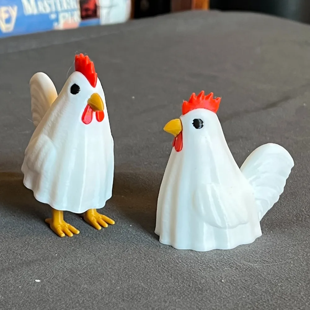 Ghost Chicken with Pop-Out Legs - Free 3D Print Model - MakerWorld