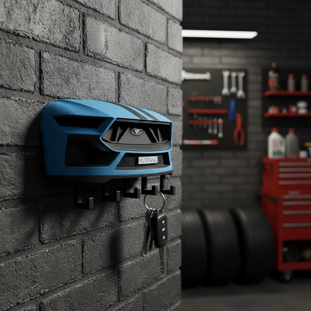 Mustang Key Holder with 5 Hooks. - Free 3D Print Model - MakerWorld