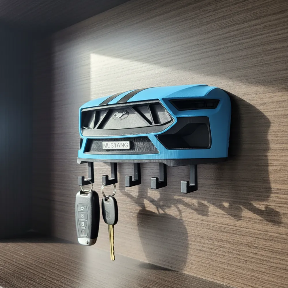 Mustang Key Holder with 5 Hooks. - Free 3D Print Model - MakerWorld