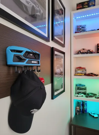 Mustang Key Holder with 5 Hooks. - Free 3D Print Model - MakerWorld