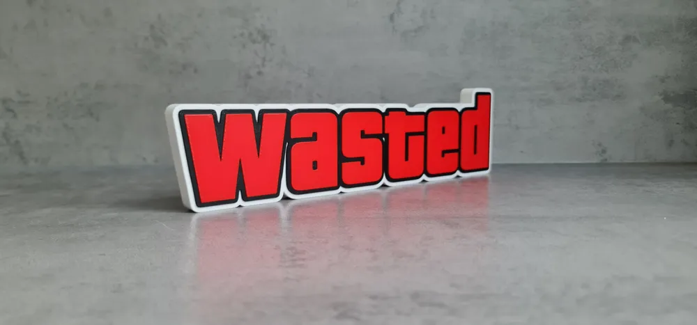 GTA Wasted Logo / Sign - Free 3D Print Model - MakerWorld