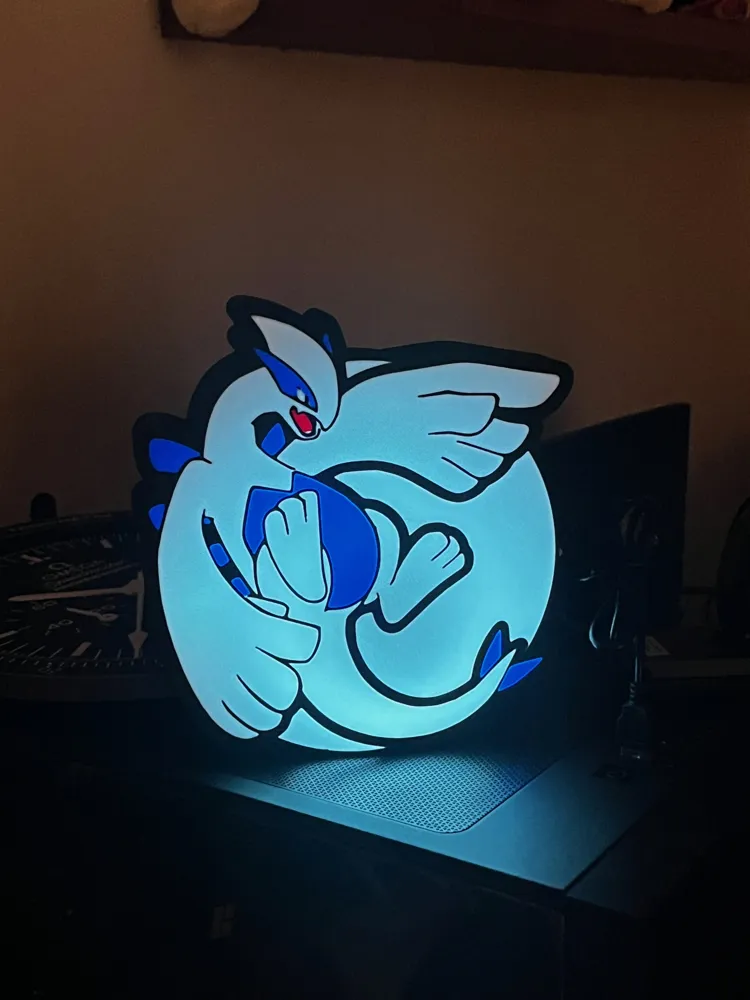 Lightbox di Lugia Pokemon LED LAMP - Free 3D Print Model - MakerWorld