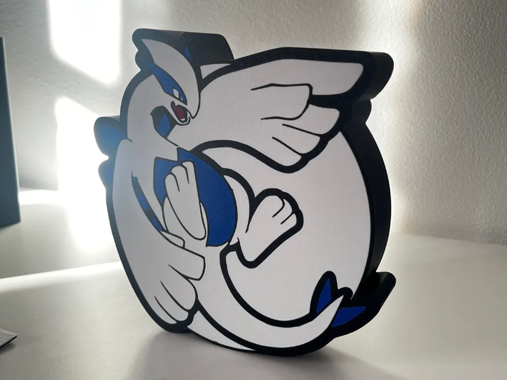 Lightbox di Lugia Pokemon LED LAMP - Free 3D Print Model - MakerWorld