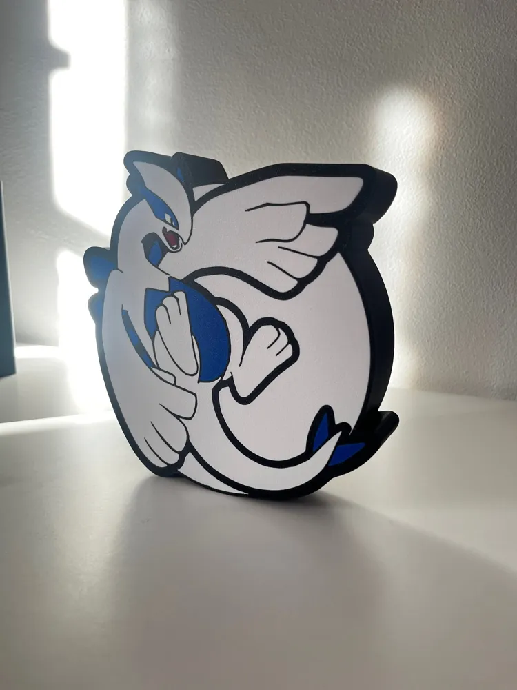 Lightbox di Lugia Pokemon LED LAMP - Free 3D Print Model - MakerWorld
