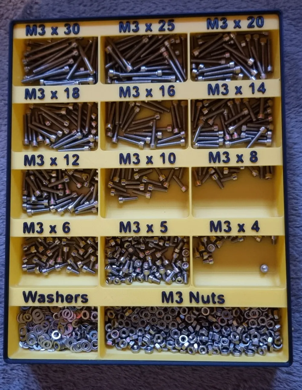 M3 Screw / Nut tray Storage - Free 3D Print Model - MakerWorld
