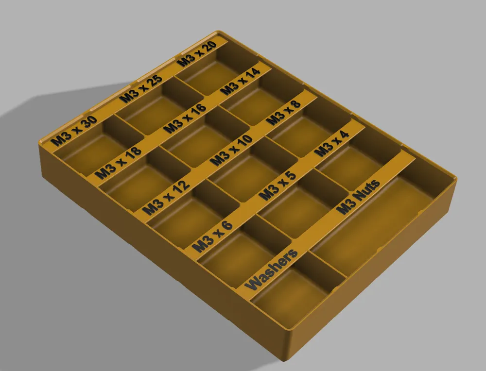 M3 Screw / Nut tray Storage - Free 3D Print Model - MakerWorld