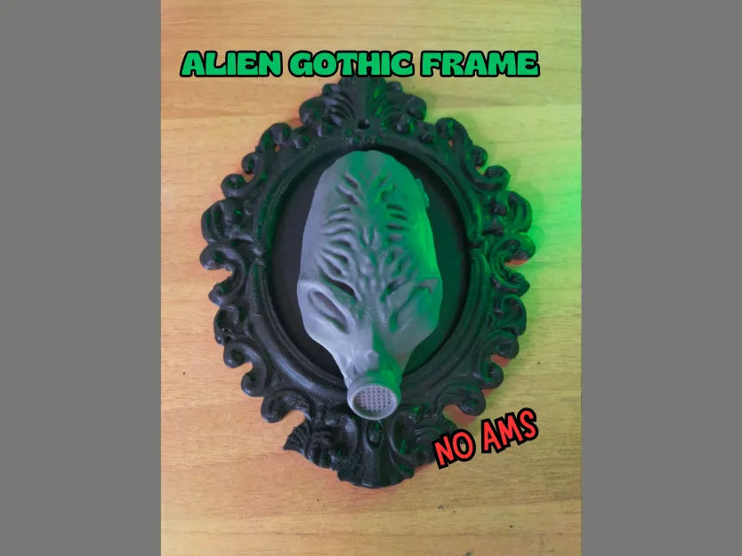 ALIEN FRAME – Gothic Sci-Fi Wall Art - Free 3D Print Model - MakerWorld