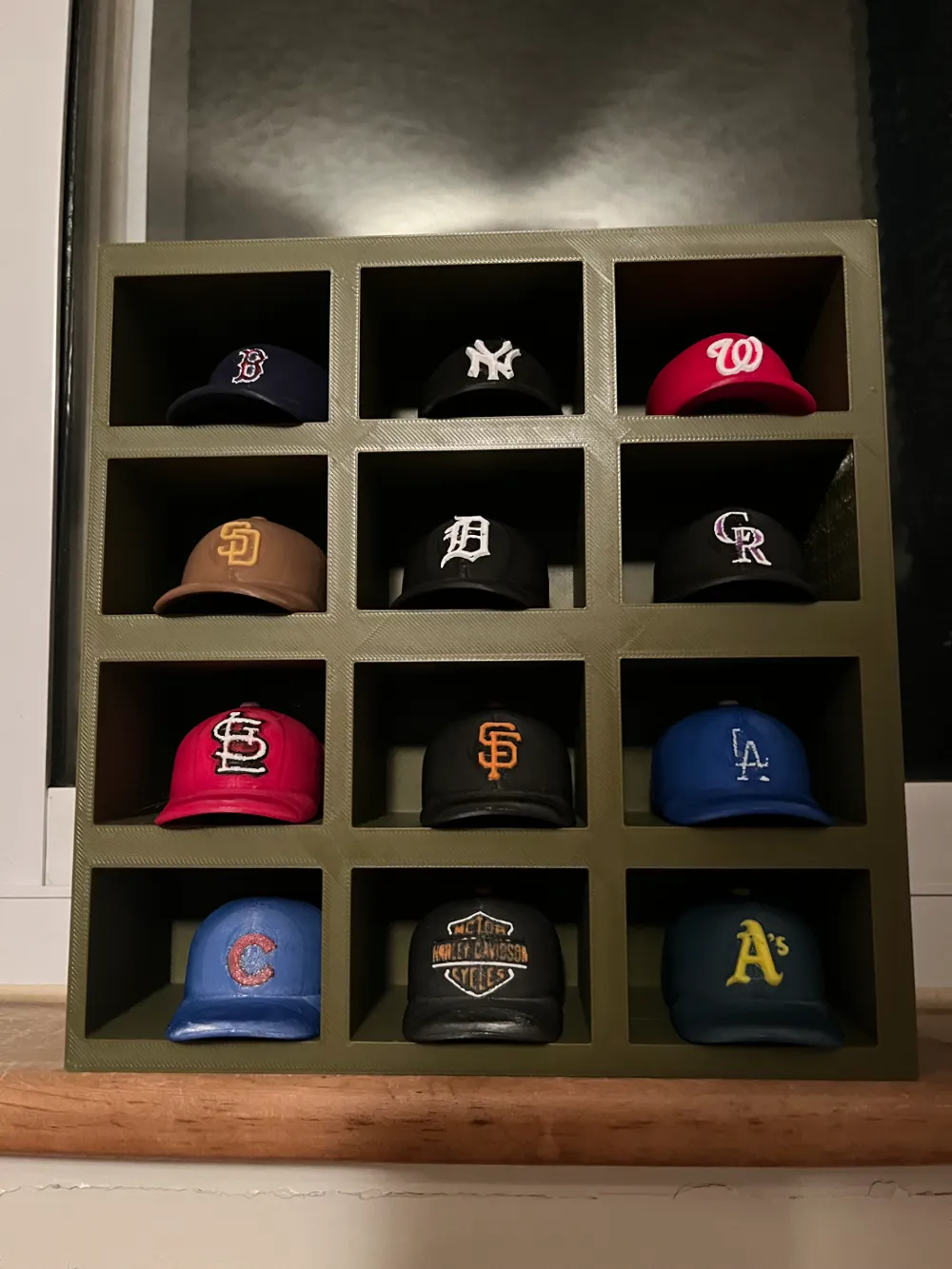 Miniature baseball cap shelf by fnapier68 - MakerWorld