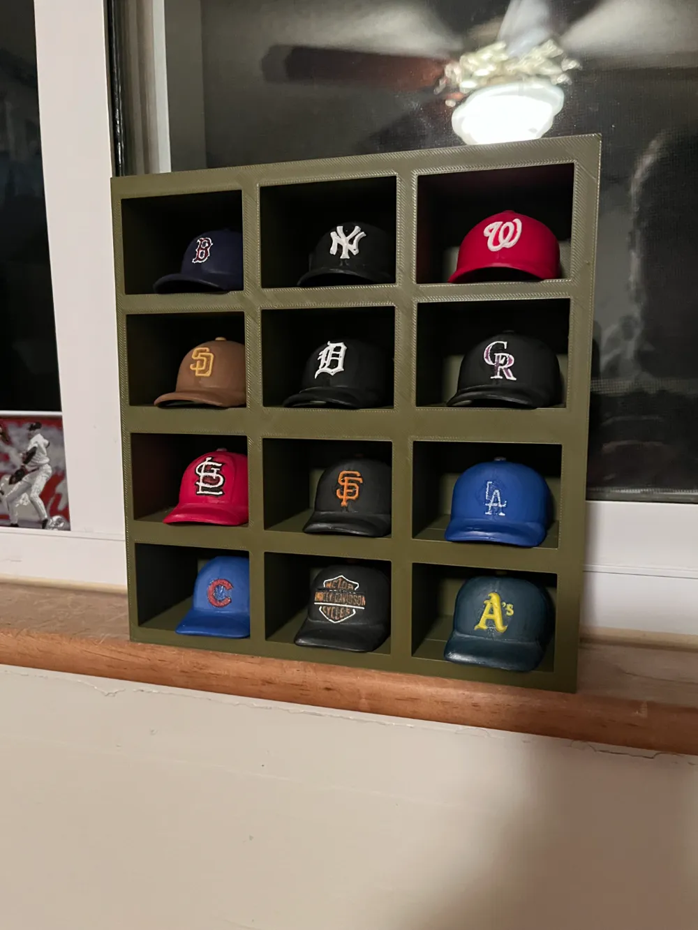 Miniature baseball cap shelf by fnapier68 - MakerWorld