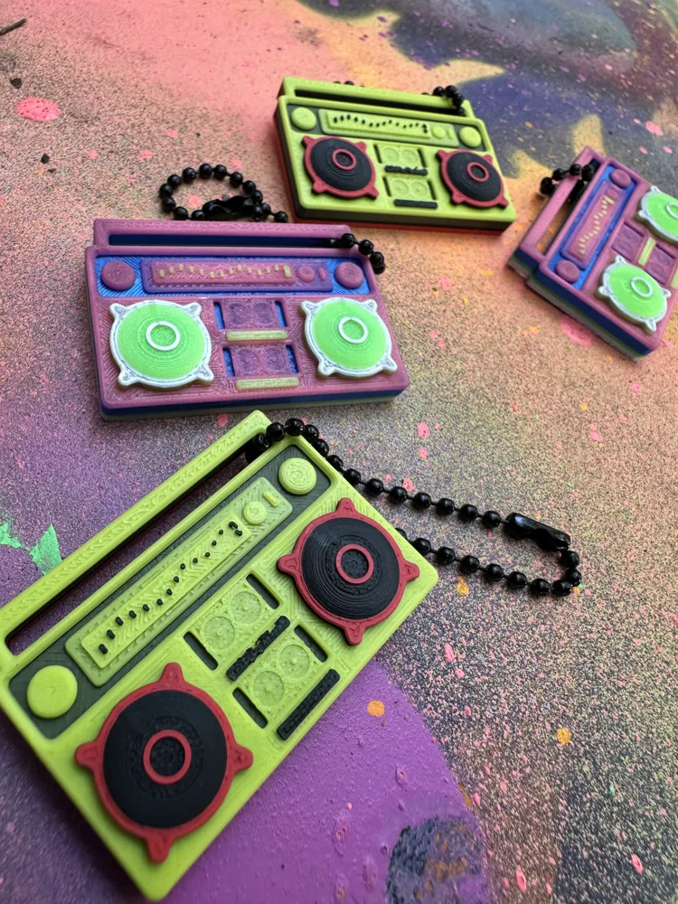 Retro BOOMBOX Keychain - 4 Color No waste! by Justin Koch MakerWorld ...