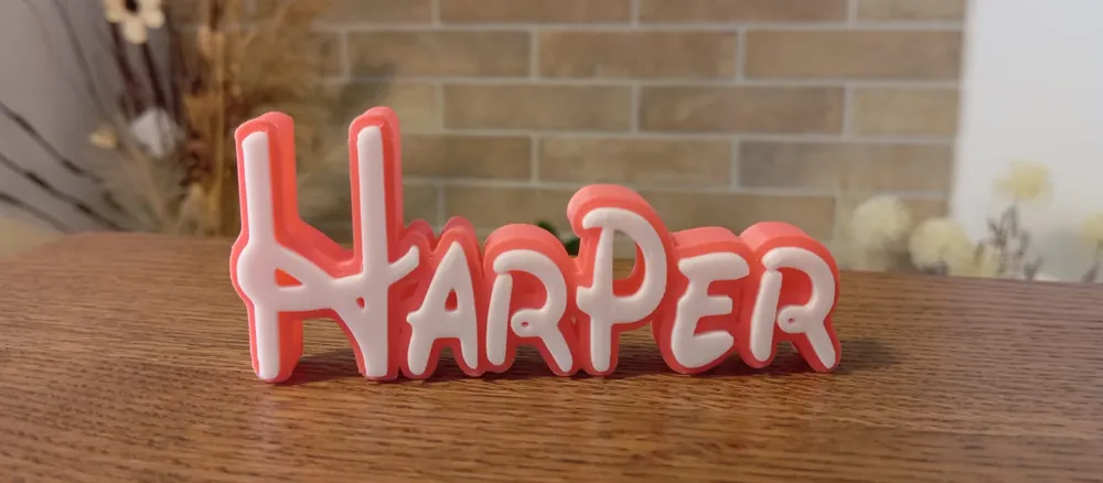 Harper Disney Name Sign Ornament Room child Birth - Free 3D Print Model ...