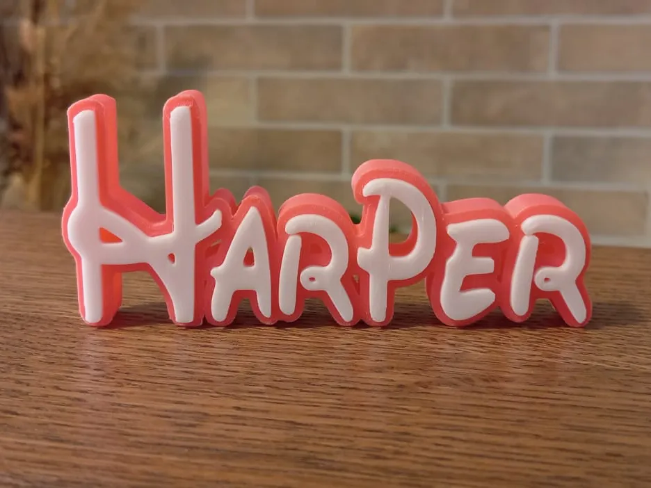 Harper Disney Name Sign Ornament Room child Birth - Free 3D Print Model ...
