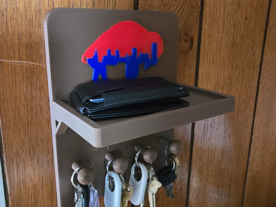Buffalo Keys and Wallet Wallmount - Free 3D Print Model - MakerWorld
