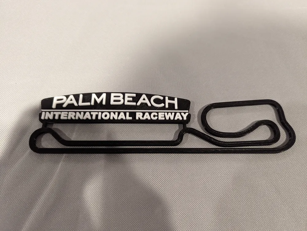 Palm Beach International Raceway Track Map with Nameplate Wall Art by ...