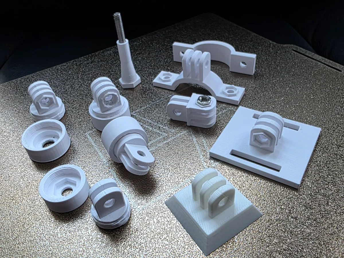 Action mount assembly for tripod or speaker stand - Free 3D Print Model ...