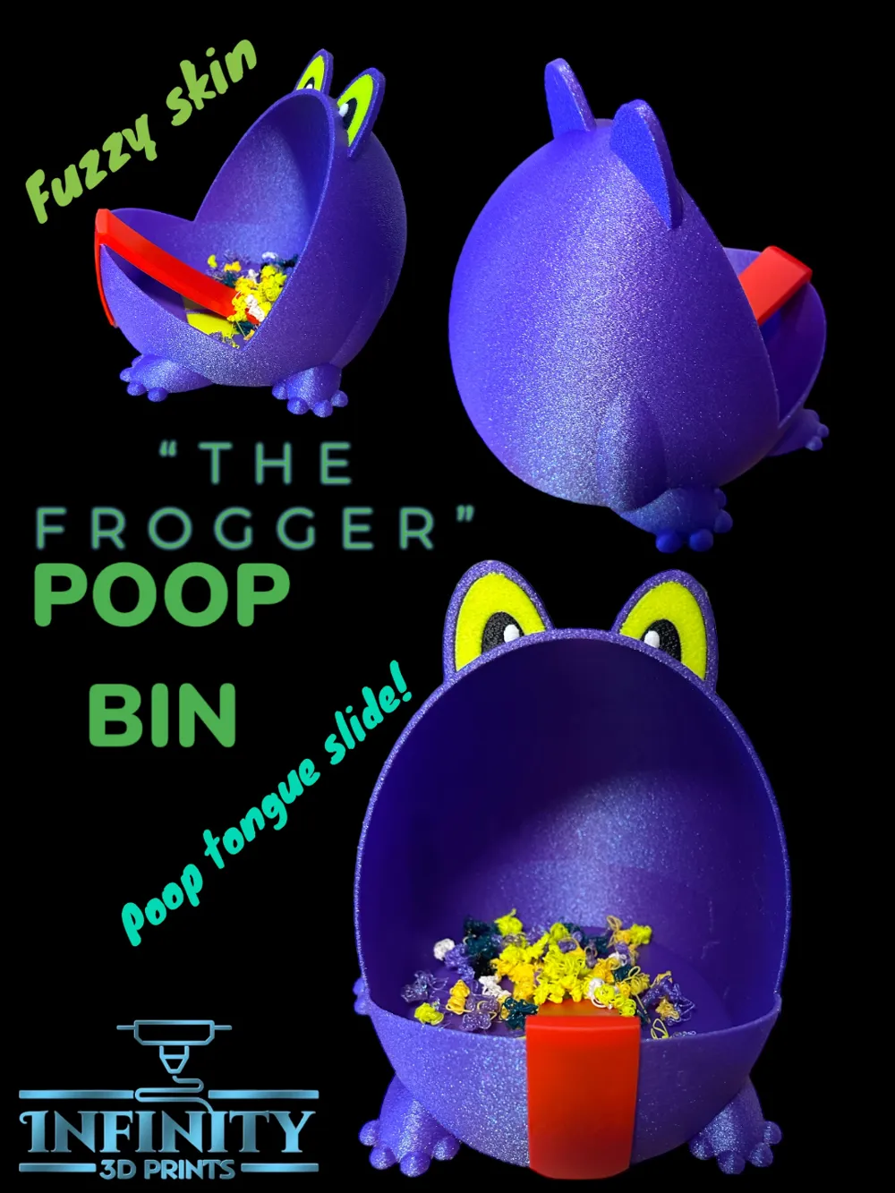 "THE FROGGER" - A1/A1 MINI FILAMENT POOP BIN by INFINITY 3D PRINTS ...