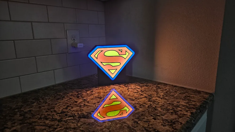 Superman Lightbox Logo / Night light by Rubicon - MakerWorld