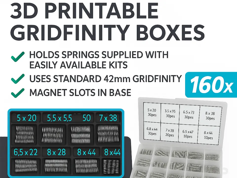 Gridfinity Set - Assorted Spring Kit by JCDesign MakerWorld: Download Free 3D Models