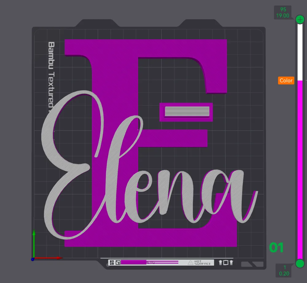 ELENA Name Ornament Initial Nameplate Sign by meetoo333 MakerWorld ...
