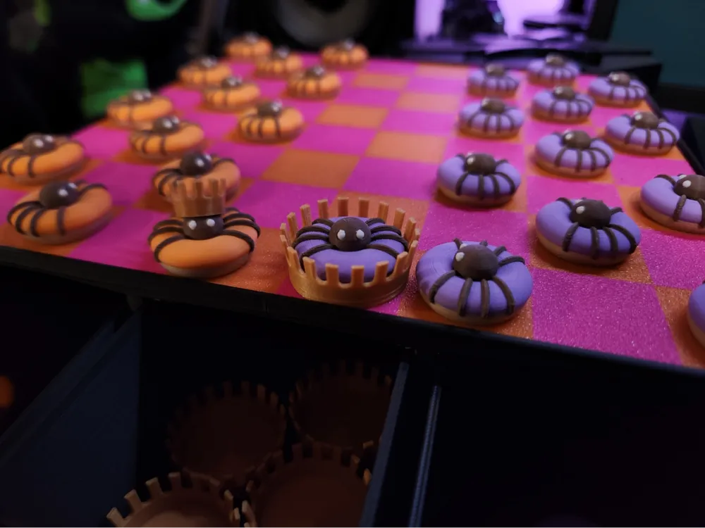 Spider Donut Checkers (MESA-220 compatible) by Amethyst3D - MakerWorld