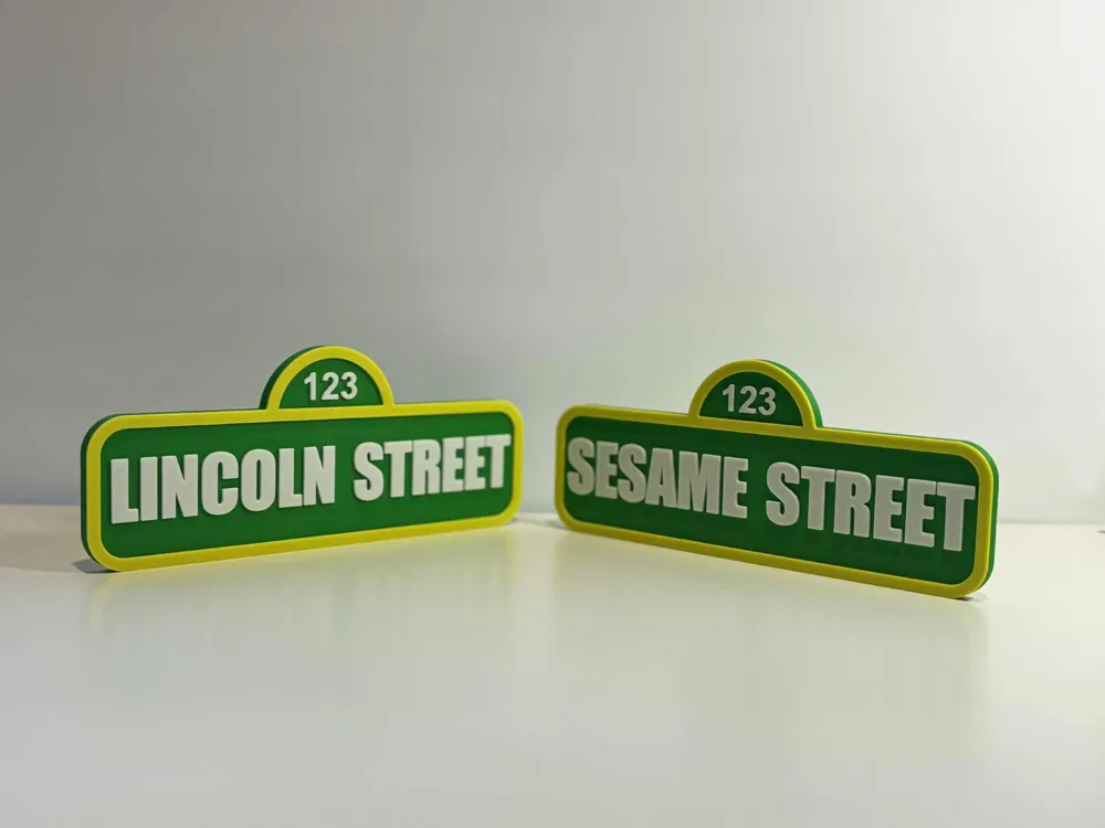 Customizable Sesame Street Sign - Name plate - Free 3D Print Model ...