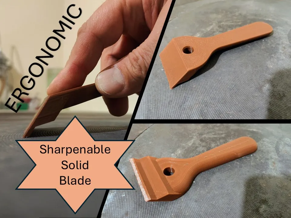 Ergonomic Scraper - Sharpenable straight blade by FCore Design - MakerWorld