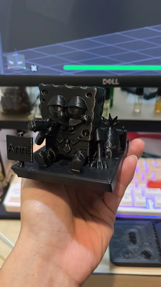 Handyständer Spongebob chillt mit Ananashaus – Kostenloses 3D ...