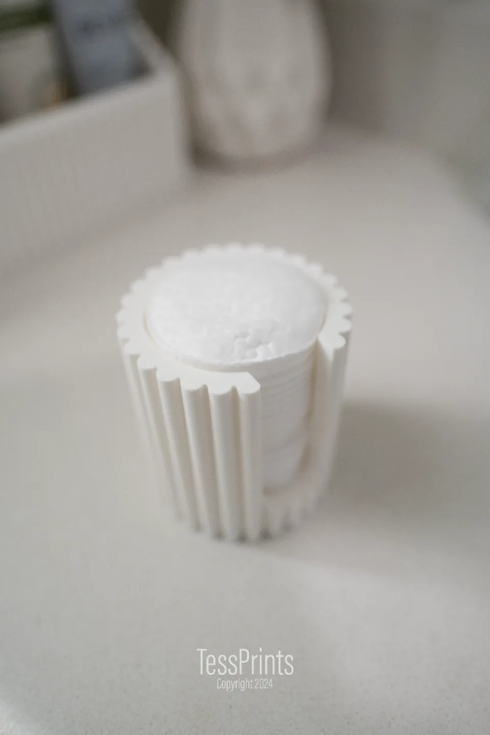 Vanity Bathroom Organizer (Ribbed) - Free 3D Print Model - MakerWorld