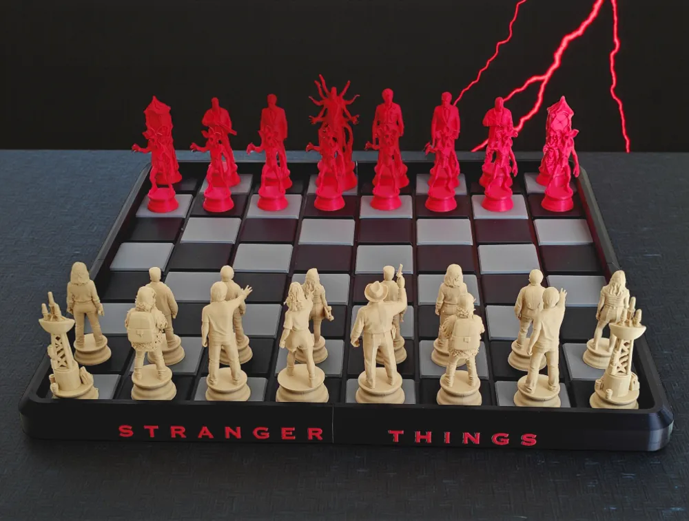 Stranger Things – Complete Chess Set - Free 3D Print Model - MakerWorld