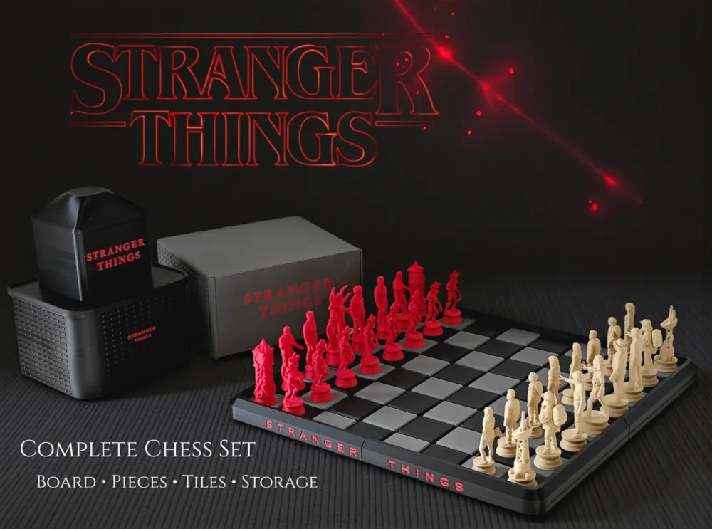 Stranger Things – Complete Chess Set - Free 3D Print Model - MakerWorld
