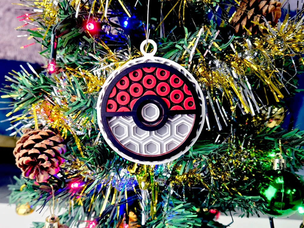 Pokemon Pokeball Mosaic Holiday Ornament by w3r3wolv3s - MakerWorld