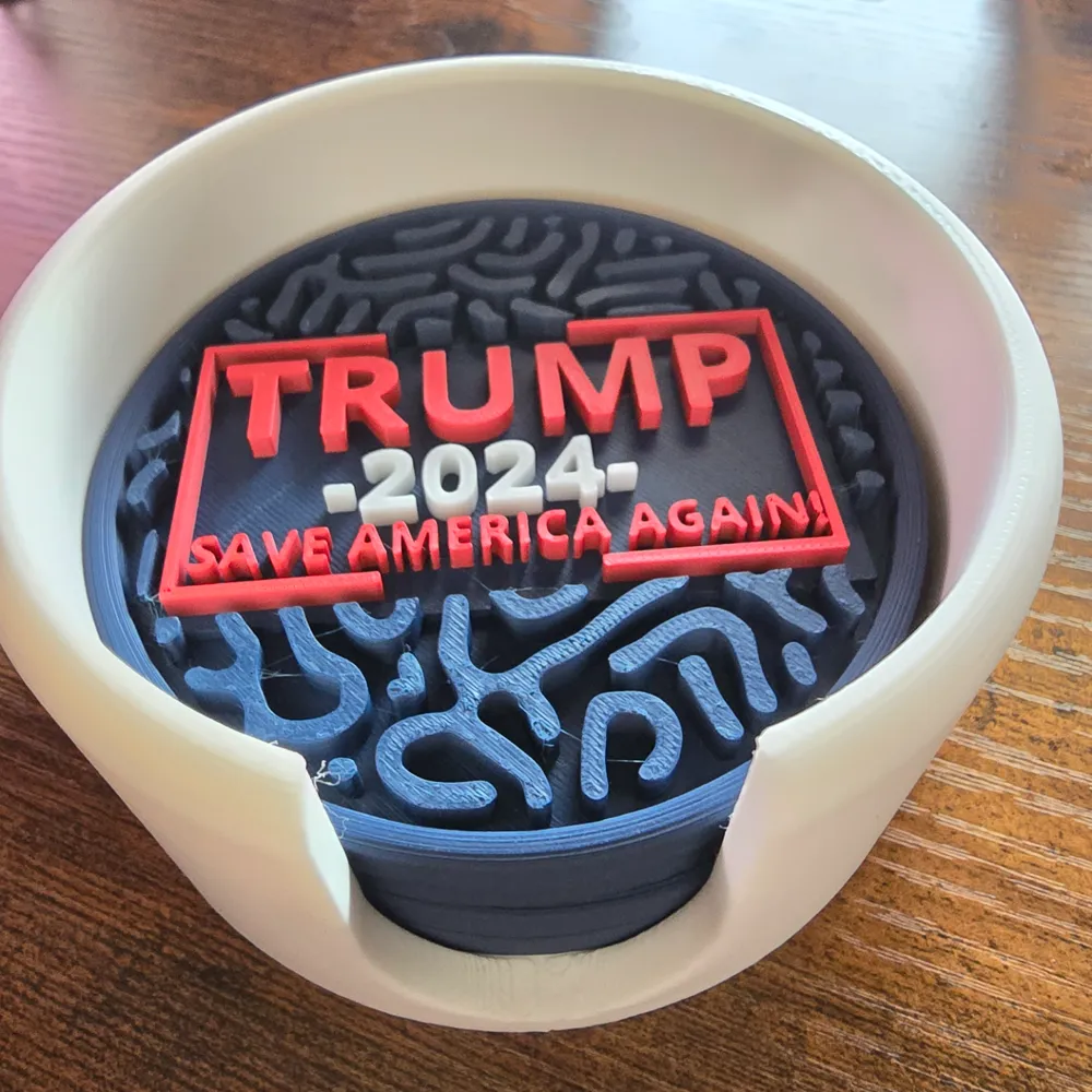 Trump 2024 Coaster by Ragnor MakerWorld: Download Free 3D Models