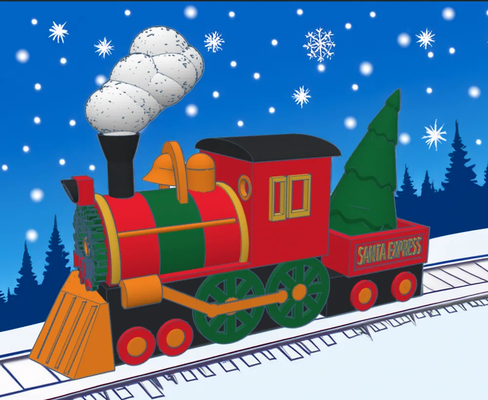 Santa Express Train NO AMS - Free 3D Print Model - MakerWorld