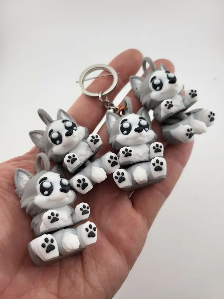 Llavero Husky Juguete Articulado Flexible Kawaii Fidget - Modelo de ...