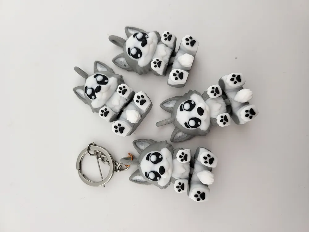 Llavero Husky Juguete Articulado Flexible Kawaii Fidget - Modelo de ...