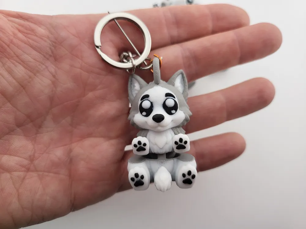 Husky Keychain Articulated Flexi Toy Kawaii Fidget - Free 3D Print ...