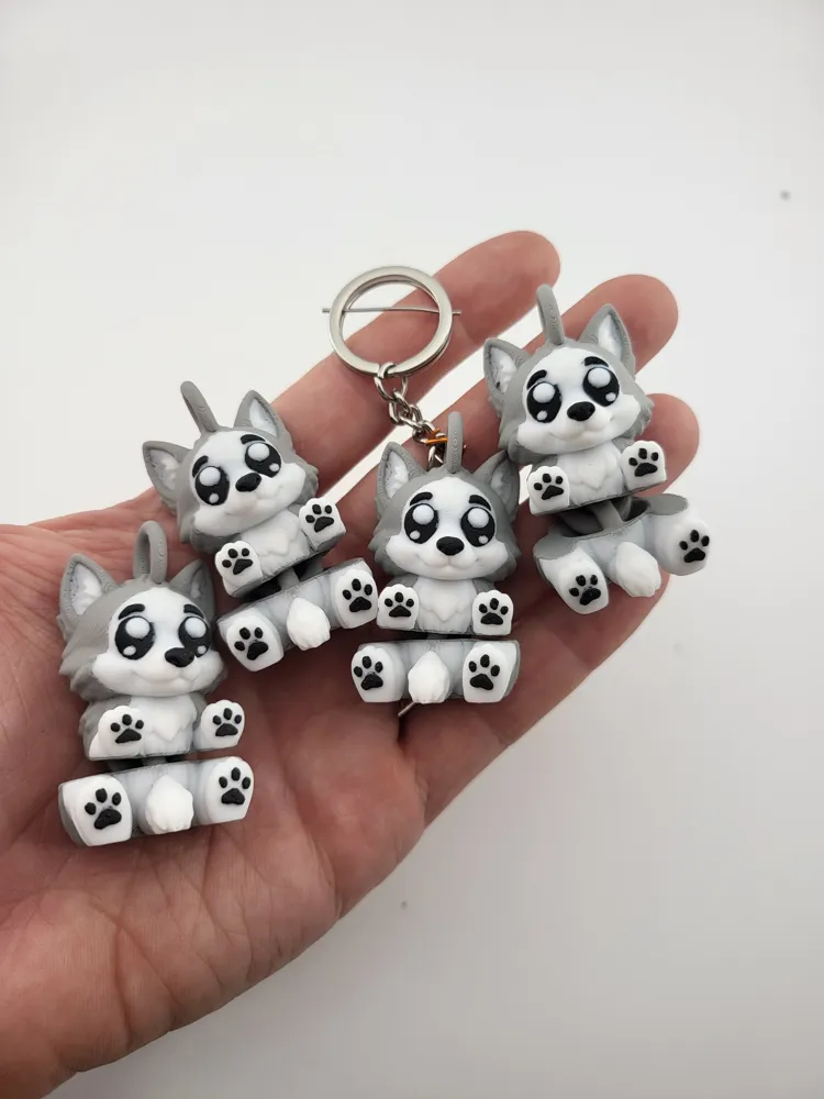 Llavero Husky Juguete Articulado Flexible Kawaii Fidget - Modelo de ...
