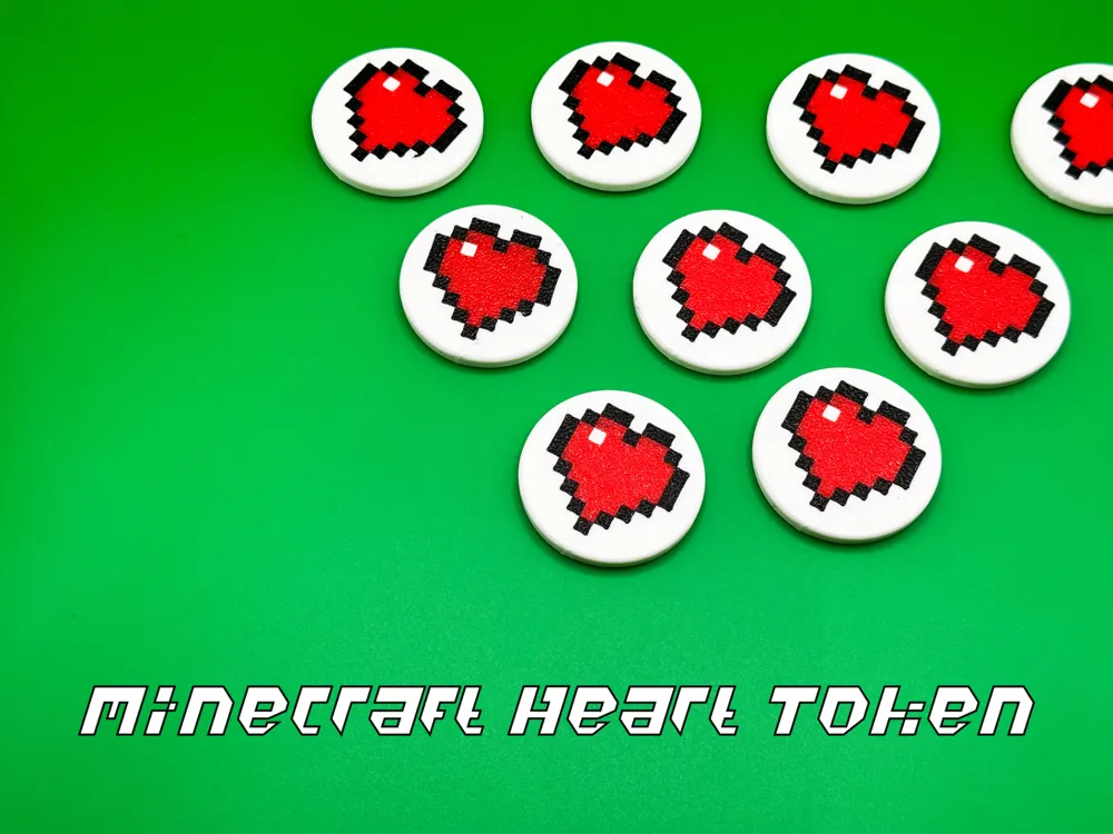 MINECRAFT HEART TOKEN - LIFE TOKEN by 3DLND - MakerWorld