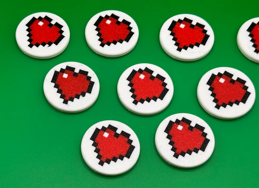MINECRAFT HEART TOKEN - LIFE TOKEN by 3DLND - MakerWorld