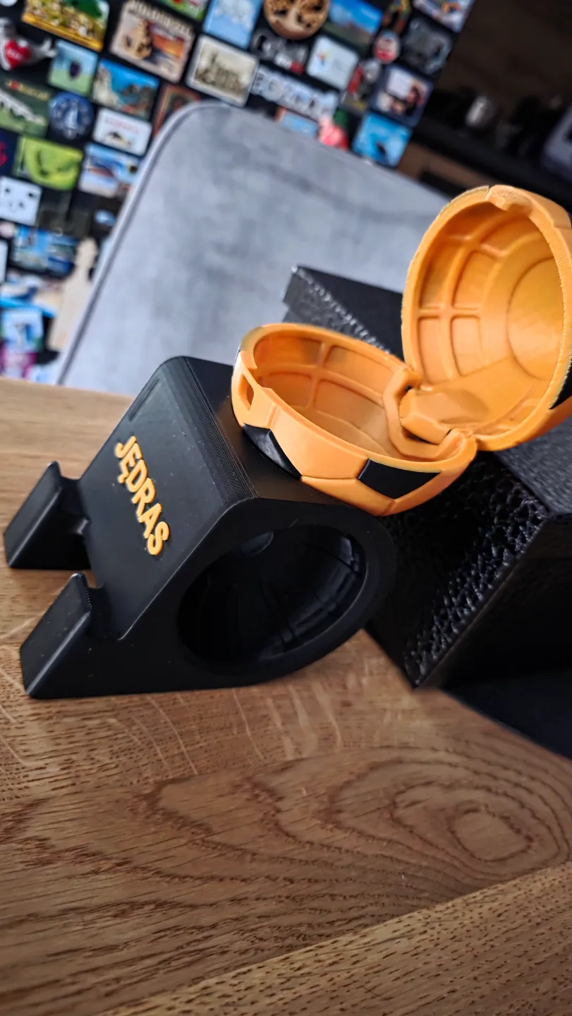 Phone Stand - Ball with custom TEXT and cable hole by smigi - MakerWorld