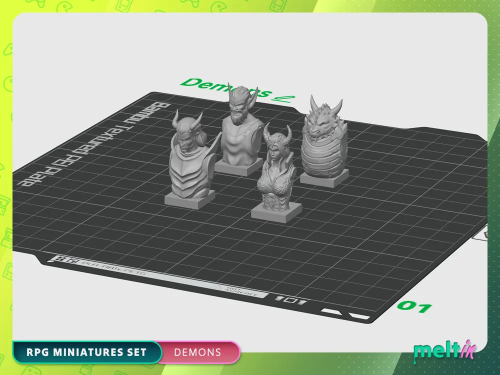 RPG Miniatures set - Demons characters by MeltIn - MakerWorld