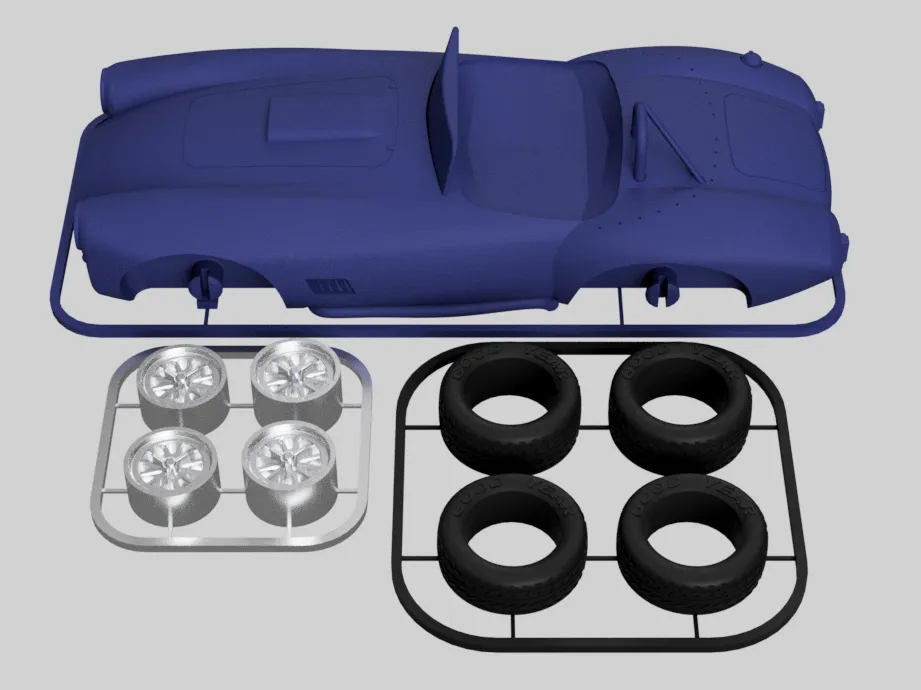 Shelby AC Cobra 427 Kit Card (1:24 scale) - Free 3D Print Model ...