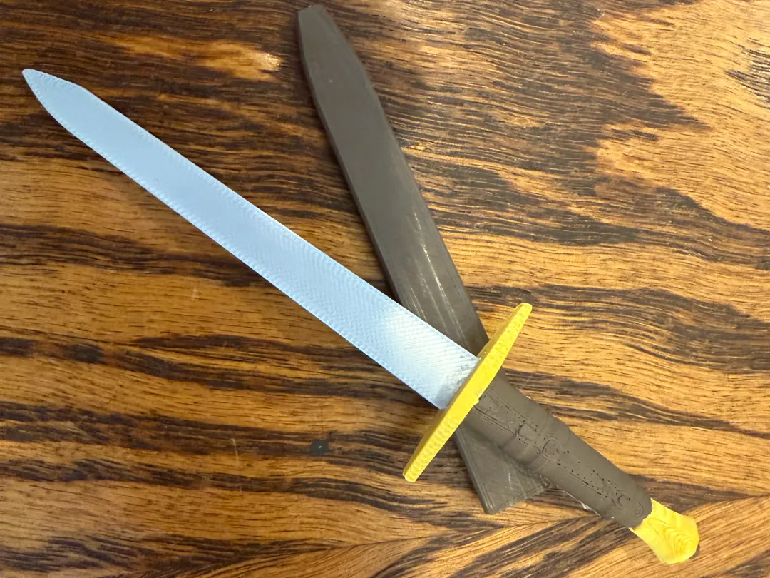 Short Sword Bookmark with Sheath AMS version - Free 3D Print Model ...