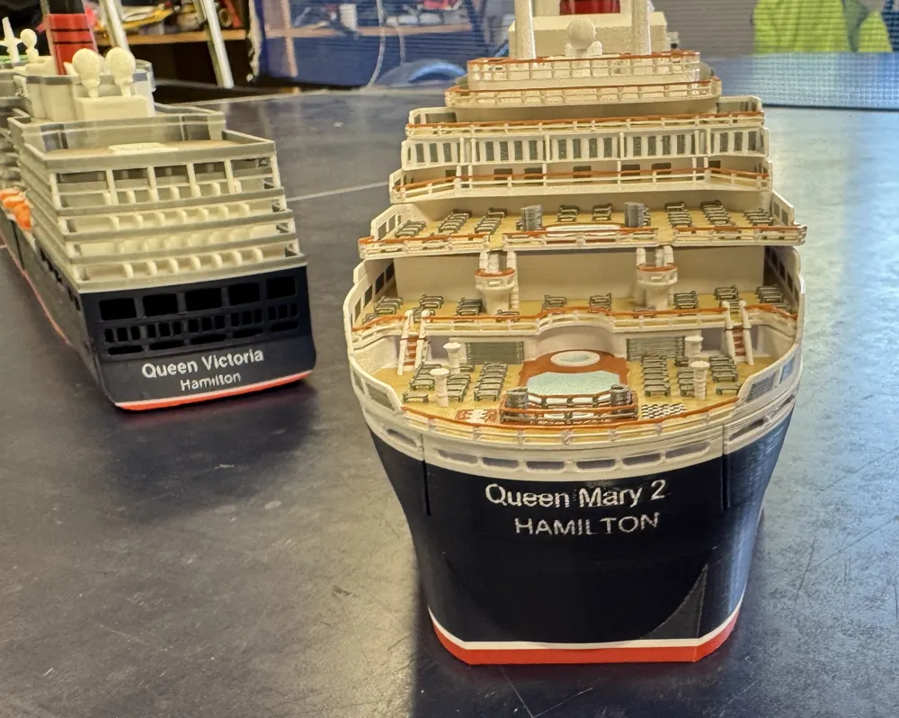Cunard Queen Mary 2 1:500. 11 Colours, 2 AMS - Free 3D Print Model ...