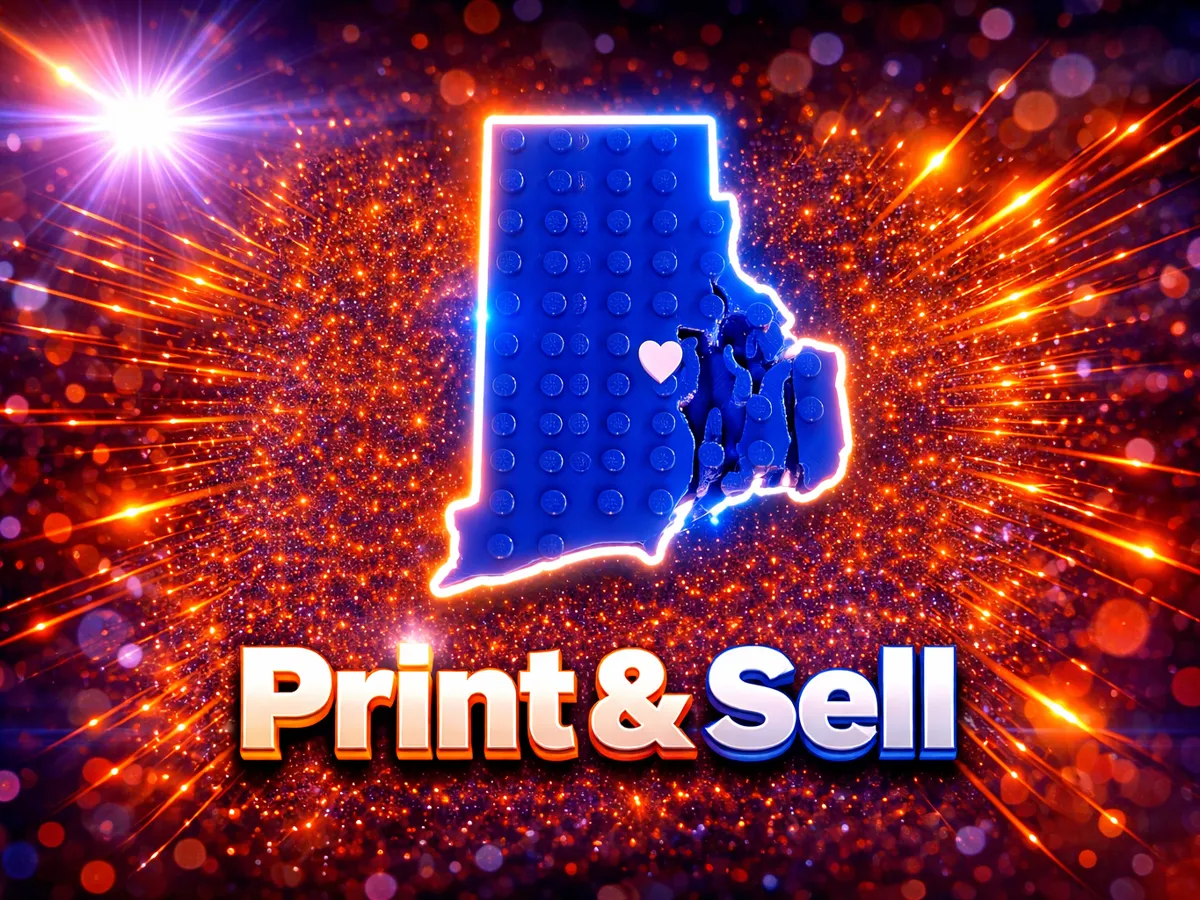 Rhode Island State Brick magnet with movable heart - Free 3D Print ...
