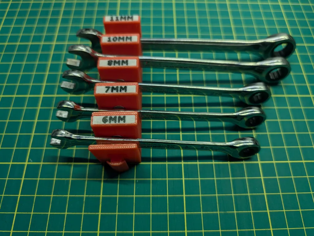 Modular wrench holder with labels and magnets - Free 3D Print Model ...